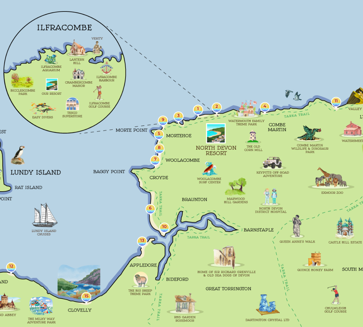 Devon Tourist Map - Infoupdate.org